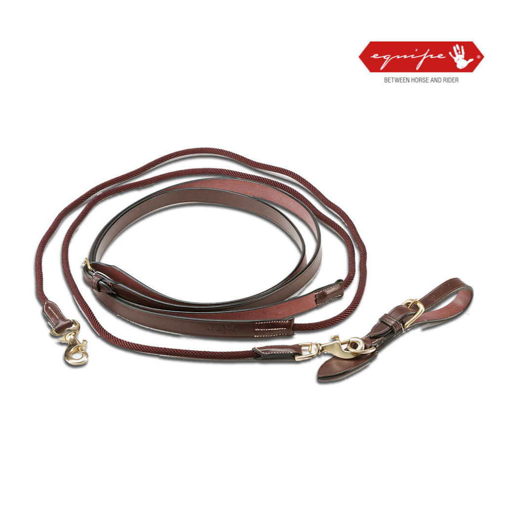 Equipe Leather and Rope Draw Reins - Equestrian House